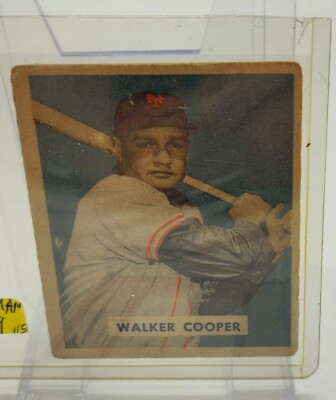 Walker Cooper 1949 Bowman #117 Grey Back New York Giants Catcher | eBay