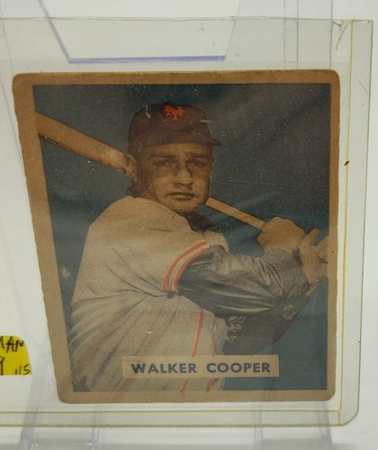 Walker Cooper 1949 Bowman #117 Grey Back New York Giants Catcher | eBay