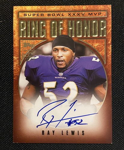2002 Topps Ring of Honor RAY LEWIS AUTO Autograph SUPER BOWL MVP SP SSP ...