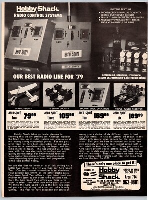 1979 Hobby Shack Radio Control Systems Fountain Valley CA Vintage Print ...