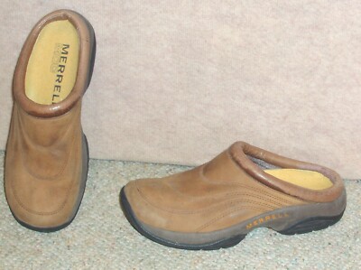 Women's brown leather MERRELL MOC Primo Quilted slide mocha shoe , 7.5 ...