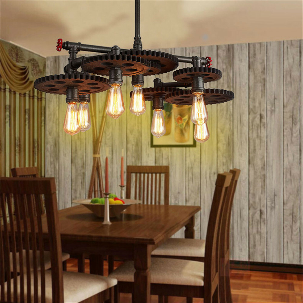 Iron Rustic Dining Room Lighting 4 Light Farmhouse Chandeliers For