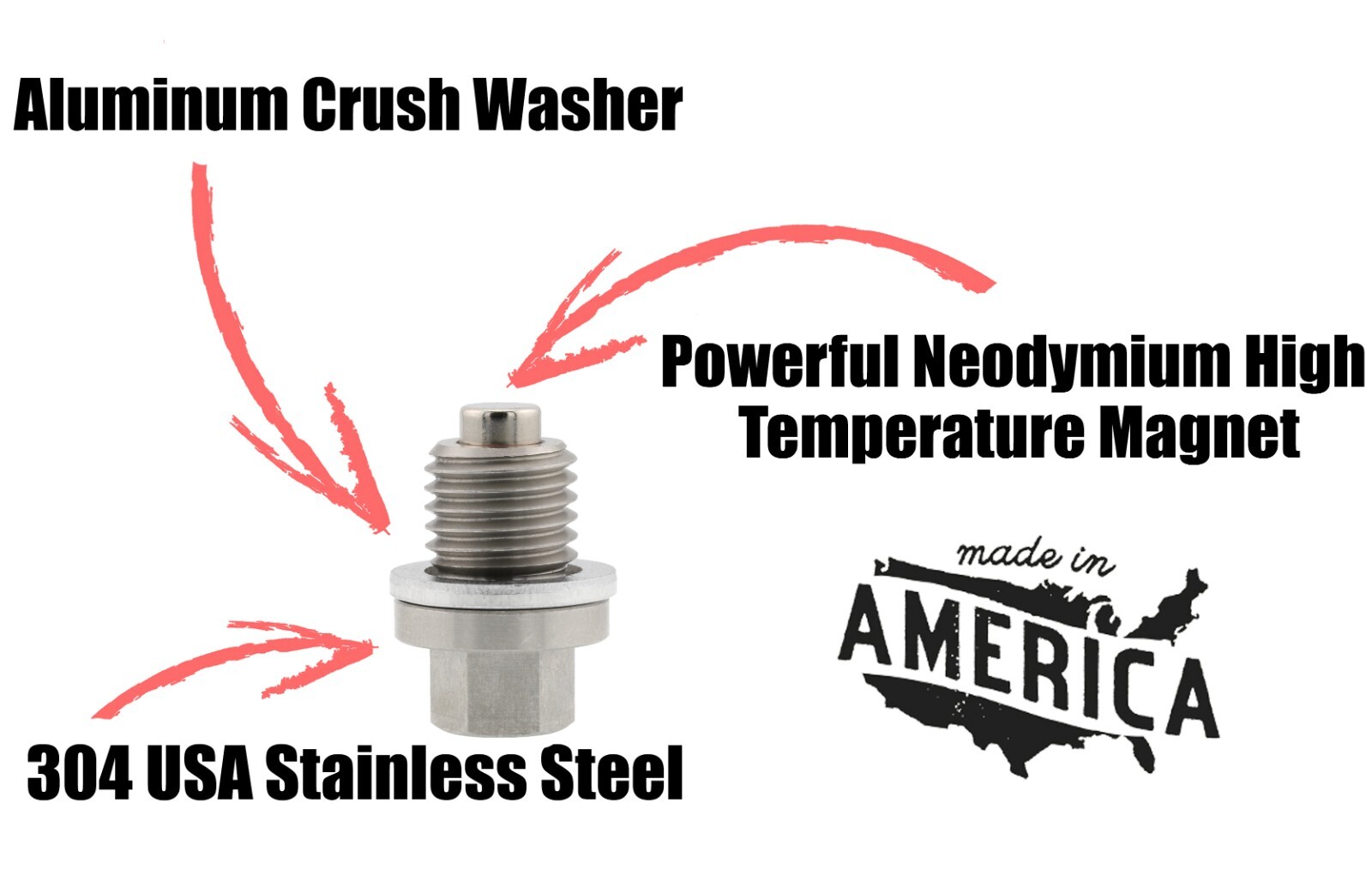 Stainless Oil Drain Plug NEODYMIUM Magnet Westinghouse WGen9500c ...