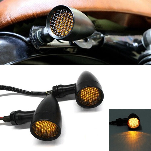 Black Motorcycle Bullet LED Turn Signal Indicator Amber Light For ...
