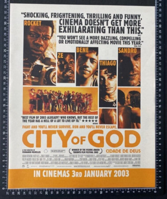 CITY OF GOD MOVIE - 2002 A3 ORIGINAL MOVIE ADVERT L140 | eBay UK