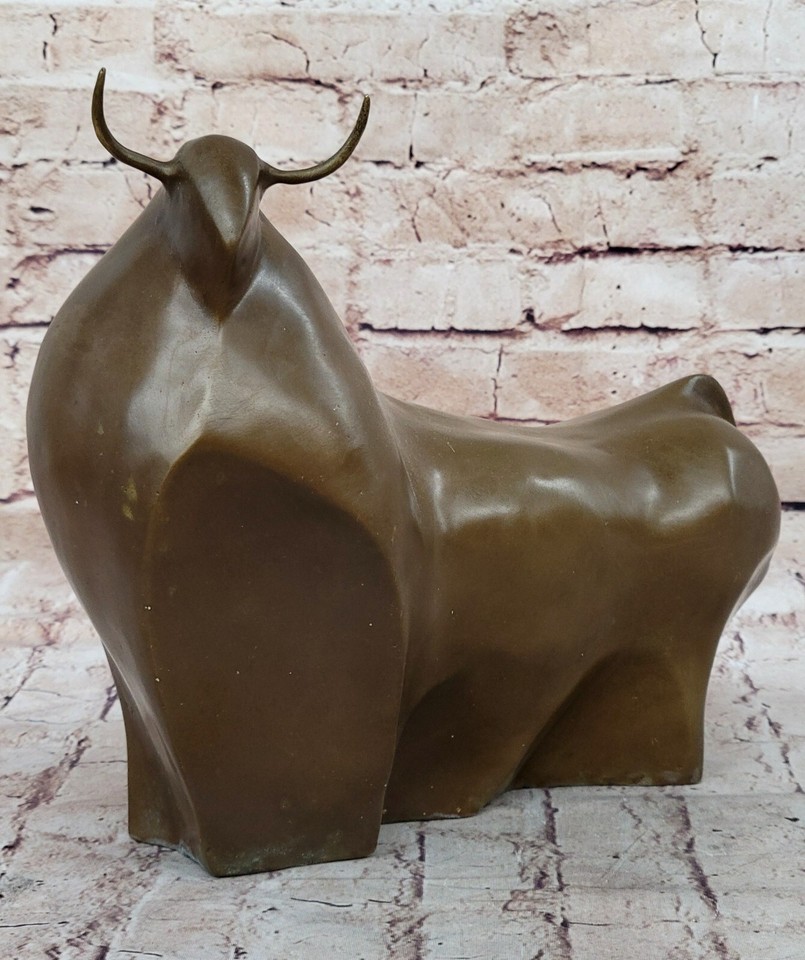 Surrealist Geometric Bull by Botero Bronze Sculpture Statue Figurine ...