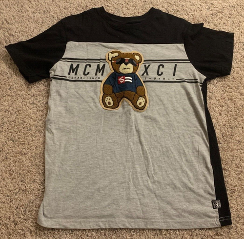Southpole T-shirt Size Mens Medium Teddy Bear Graphic MCMXCI Black/Gray ...