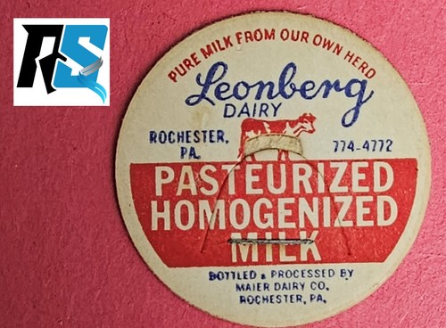 Leonberg Dairy Bottle Cap – Rochester PA – Pasteurized Homogenized Milk ...