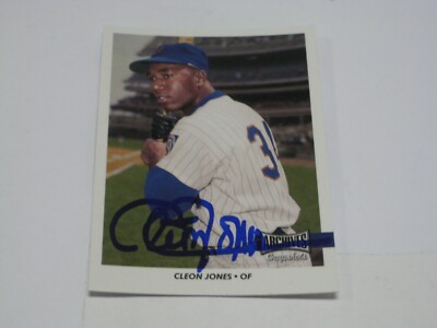 CLEON JONES NY METS 1969 W.S.C. & METS HOFER SIGNED CARD COA FREE ...