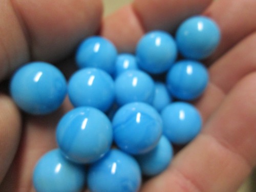MARBLES 2 LBS 7/8 INCH / 22MM OPAL LIGHT BLUE SOLID COLOR MEGA MARBLES ...