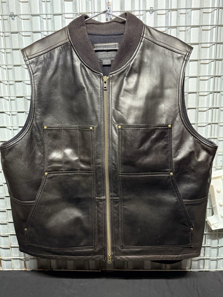 Filson Mackinaw Wool Lined Leather Work Vest | Heavyweight Weatherproof ...