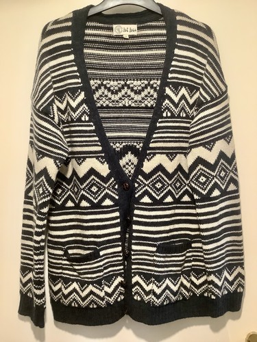 Fat Face Cream/Navy Grandad Style Cardigan Size 16 | eBay UK
