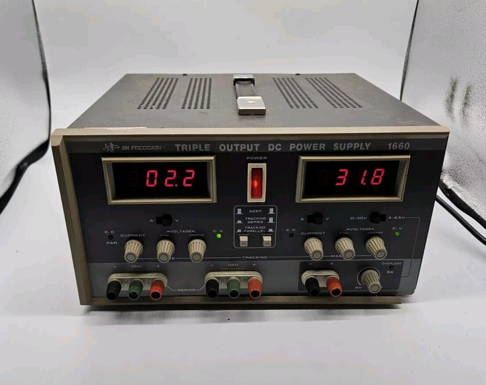 BK Precision 1660 Triple Output DC Power Supply - 0-30V, 0-2A , 5A | eBay