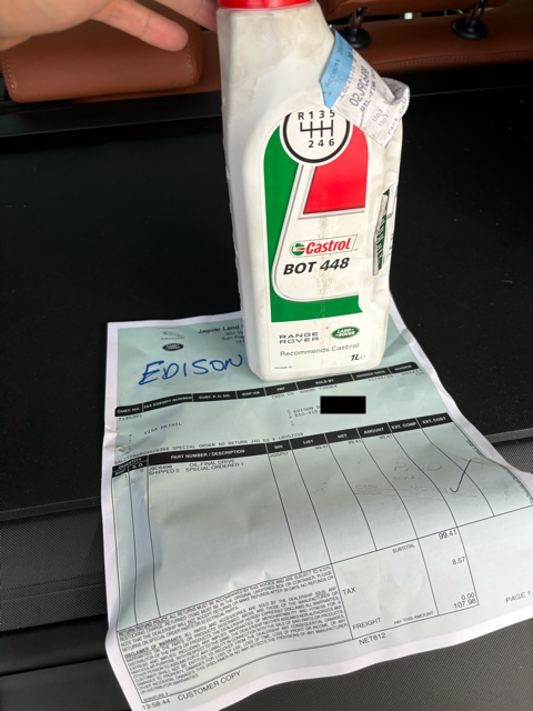 LR Range Rover Evoque Discovery L538 Differential Fluid LR052059 ...