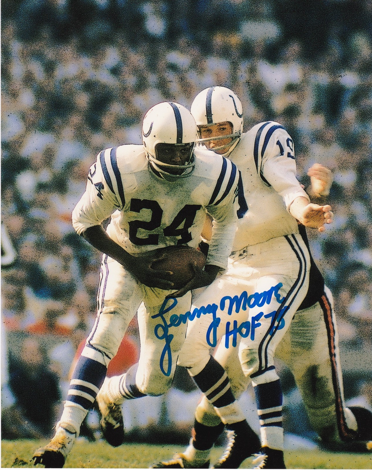 LENNY MOORE BALTIMORE COLTS HOF 75 ACTION SIGNED 8x10 | eBay