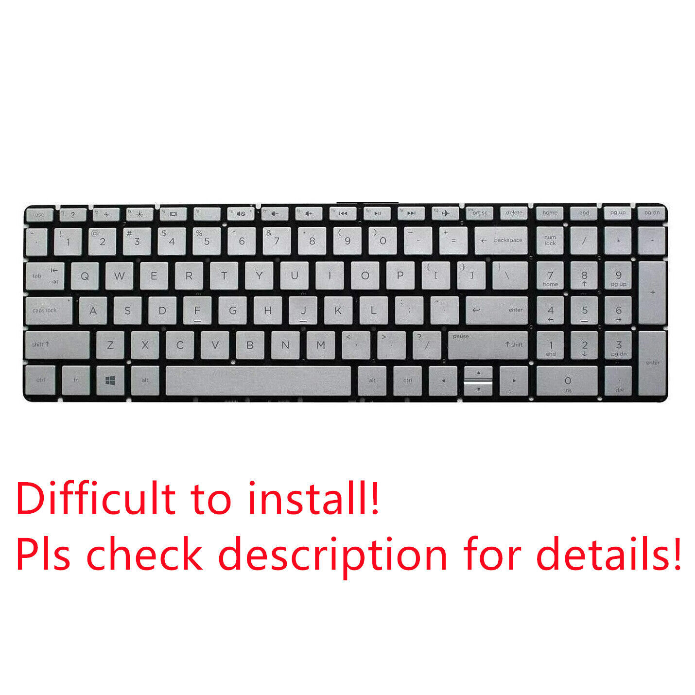 US Silver Non-Backlit Keyboard for HP 15S-eq0129au | eBay
