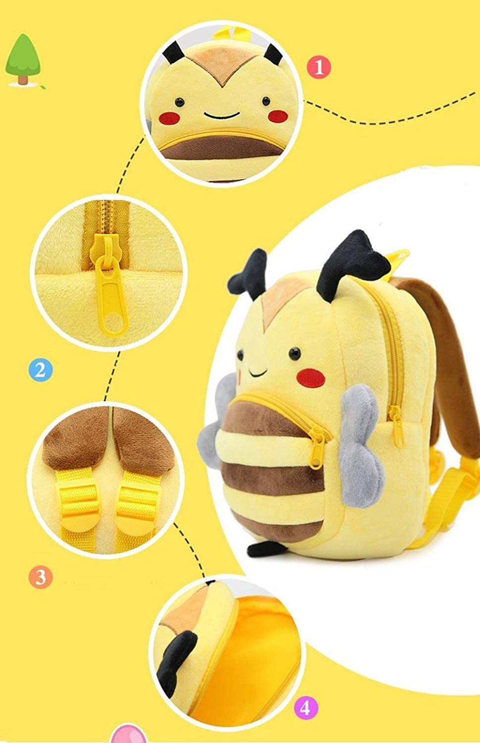 Cute Toddler Backpack Toddler Bag Plush Animal Cartoon Mini Travel Bag ...