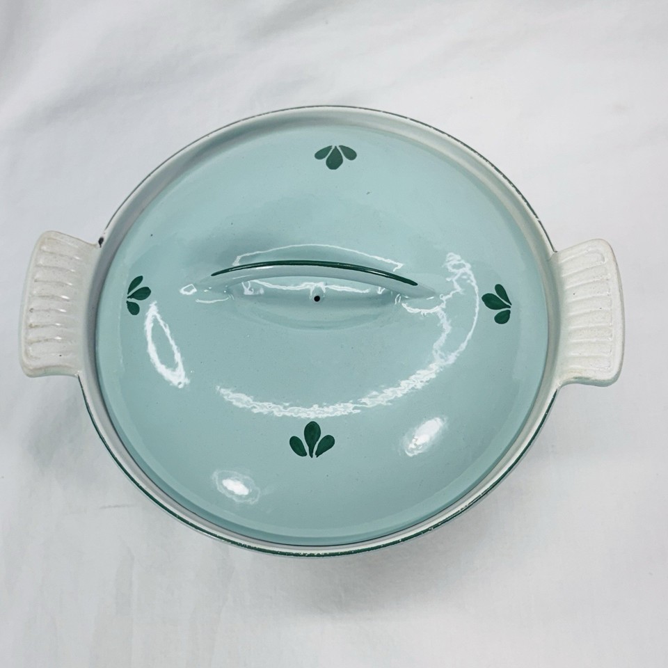 Vintage Dru Holland #20 Blue Tulip Round Cast Iron Dutch Oven - Made in ...