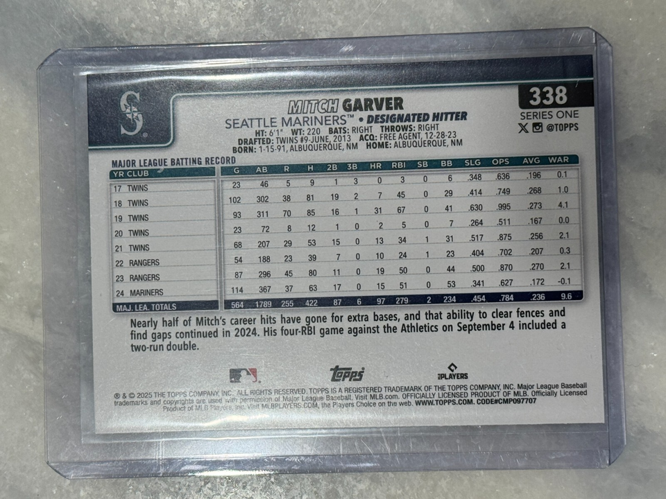 2025 Topps Series 1 - Mitch Garver #338 Team Color Variation SP | eBay