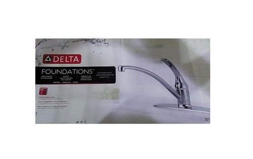 Delta Foundations Single-Handle Standard Kitchen Faucet in Chrome | eBay