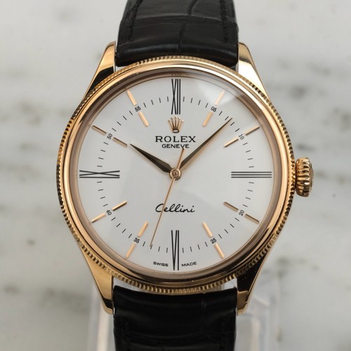 Rolex Cellini 50505 Rose Gold 39mm White Dial Men's Luxury Dress Watch | eBay