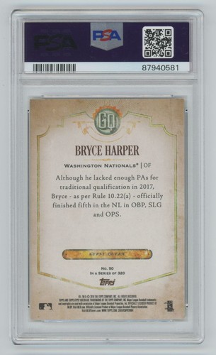 Bryce Harper 2018 Gypsy Queen Jackie Robinson Day SP POP 3 PSA 10 #10 ...