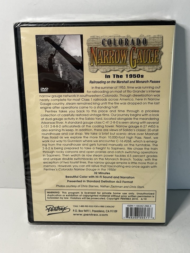 Colorado Narrow Gauge in the 1950s - Pentrex Train Video DVD NEW | eBay