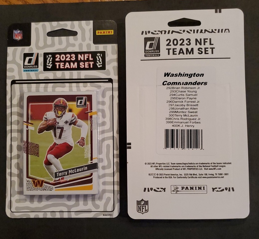 Washington Commanders 2023 Panini Donruss NFL Football 12 Card TEAM SET ...