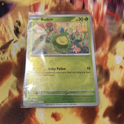 Budew - New 2025 Pokémon TCG Reverse Holo Prismatic Evolutions Card 004 ...