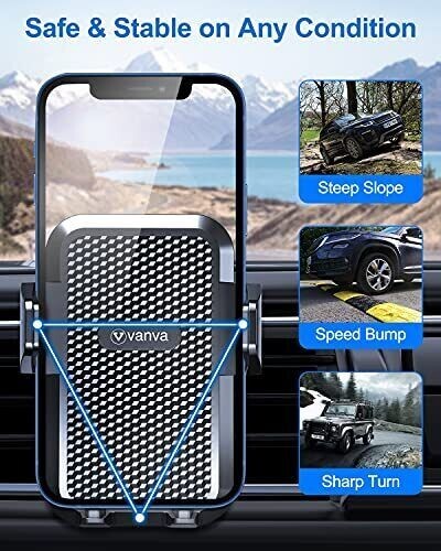 vanva 【Military-Grade Universal Air Vent Car Mount 【 Big Phones & Thick ...