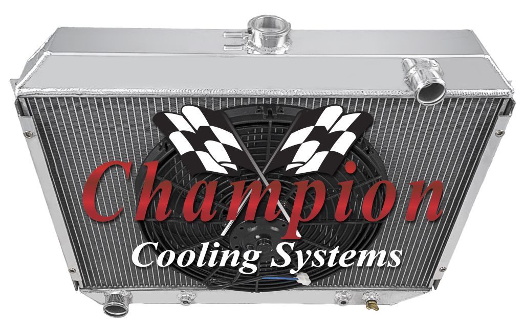 4 Row AL Champion Radiator, 16" Fan for 1970 - 1974 Challenger Big ...