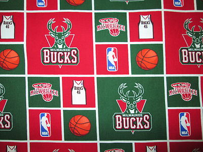 BUCKS MILWAUKEE NBA LICENSED QUILTING COTTON FABRIC FQ | eBay