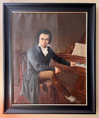Vintage Beethoven Portrait Oil Painting Unsigned framed | eBay