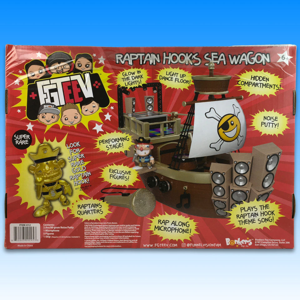 FGTeev Raptain Hook’s Sea Wagon Sing Along Playset w/Rare Gold Raptain ...