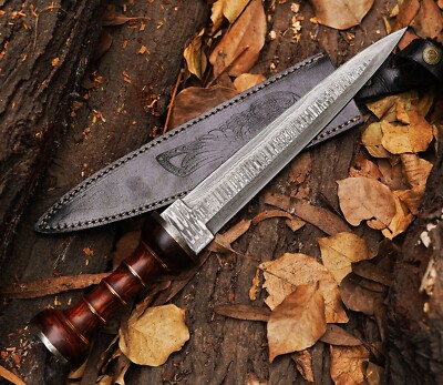 Large Hunting Knife Sharp Fixed Blade Camping Military Outdoor Survival ...