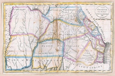 1831 Map of Indian Tribes of Georgia Alabama and Mississippi | eBay