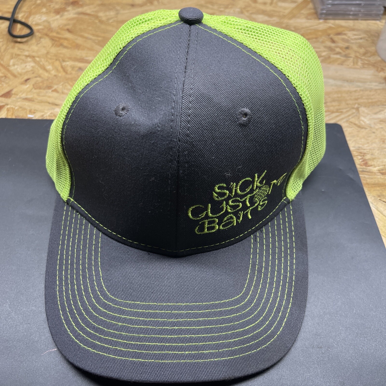 Sick Custom Baits Snapback OneSize Gray Chartreuse Baseball Trucker Cap ...