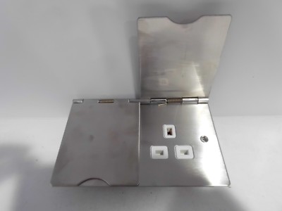 CLICK SCOLMORE FS032SS STAINLESS STEEL 13 AMP 2 GANG / DOUBLE FLAT ...