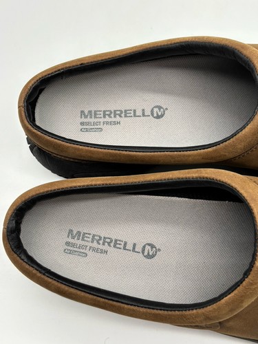 MERRELL Encore Moc Pro Studio Slip-On Leather Shoes Brown Nubuck Size ...