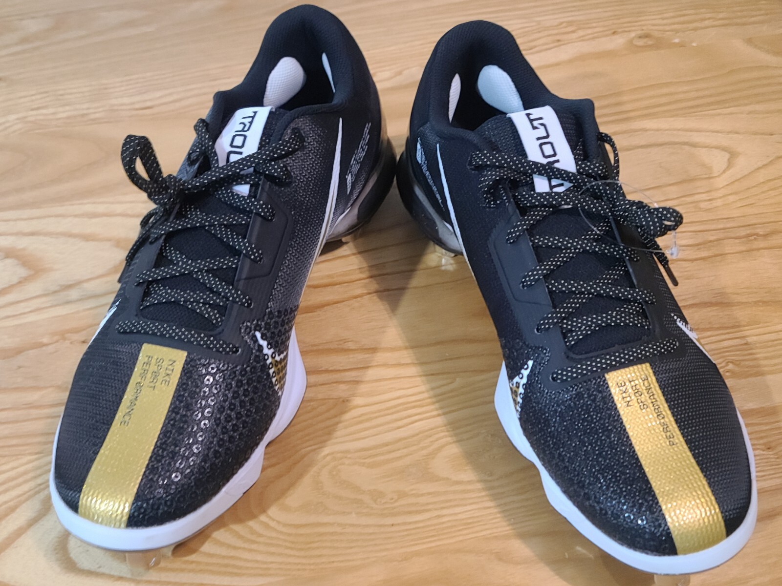 NIKE FORCE ZOOM TROUT 7 PRO METAL BASEBALL CLEATS BLACK-GOLD SZ 13 | eBay