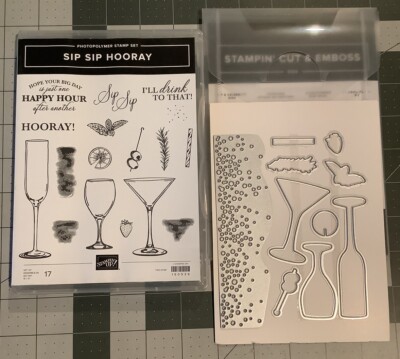 Stampin Up Sip Sip Hooray Stamps + Sip & Celebrate Dies *RARE* ***NEW ...