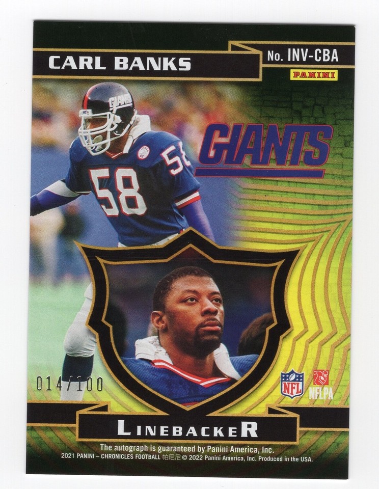 2021 Panini Chronicles NFL Carl Banks Auto Invincible Autographs #14/ ...