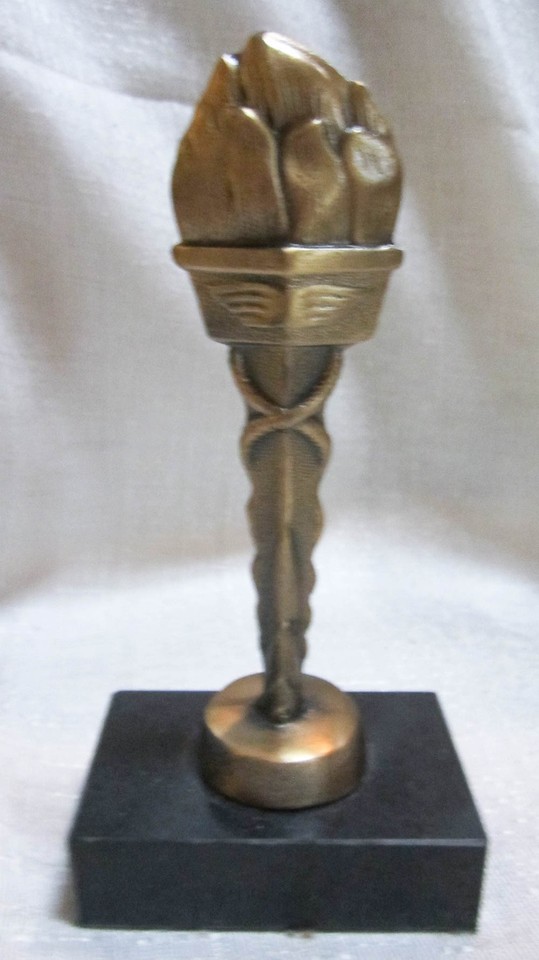 Vintage Medical Symbol trophy or paperweight 6" satin brass USA | eBay