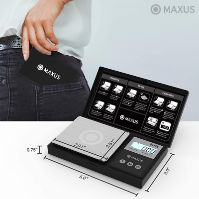 0.01g Precision Gram Scale MAXUS 500g X 0.01g Precision Pocket Scale ...