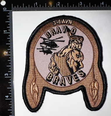 US Army OEF OIF 3-4 Bravo Braves Aviation HOOK & LOOP Patch | eBay