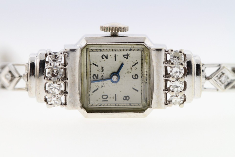 Ollendorff Vintage 1930s .60ctw Diamond 14K White Gold 14.5mm Ladies ...
