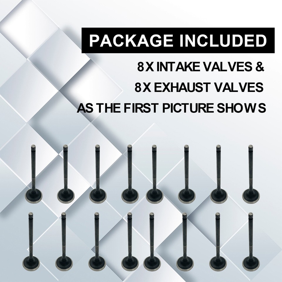 8* Engine Intake Valve+8*Exhaust Valve for 11-17 Hyundai Kia L4 1.8L 2 ...