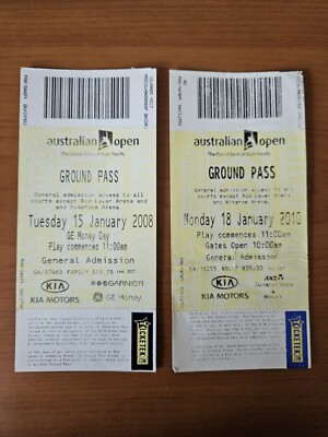 2008 And 2010 Australian Open Tennis Tickets Collectible | eBay Australia