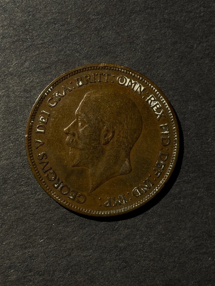 1936 GEORGIVS V DEI GRA:BRITT:OMN:REX FID:DEF:IND:IMP One Penny England ...