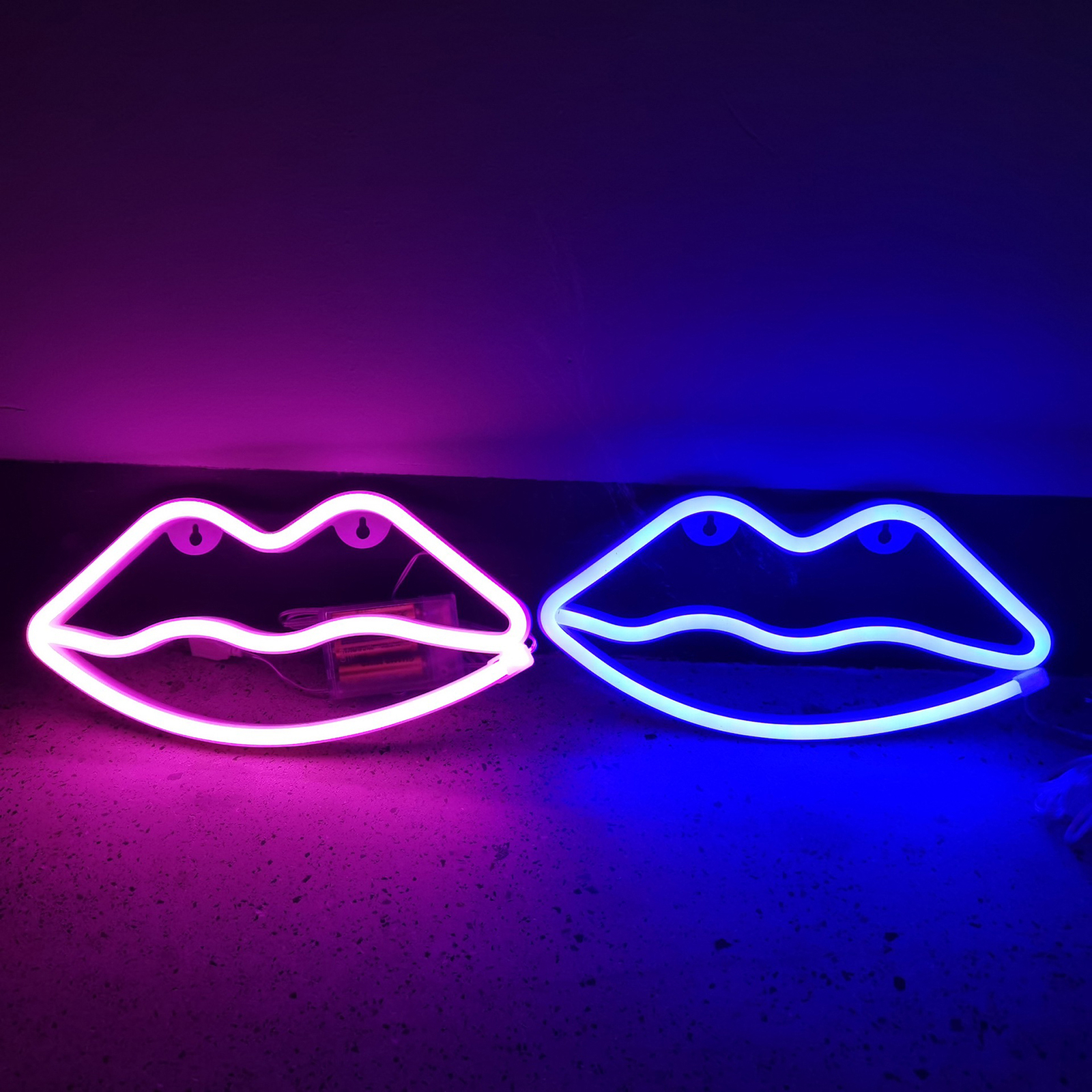 Neon Lamp Eye-catching Long Service Life Creative Lips Shaped Led Neon ...